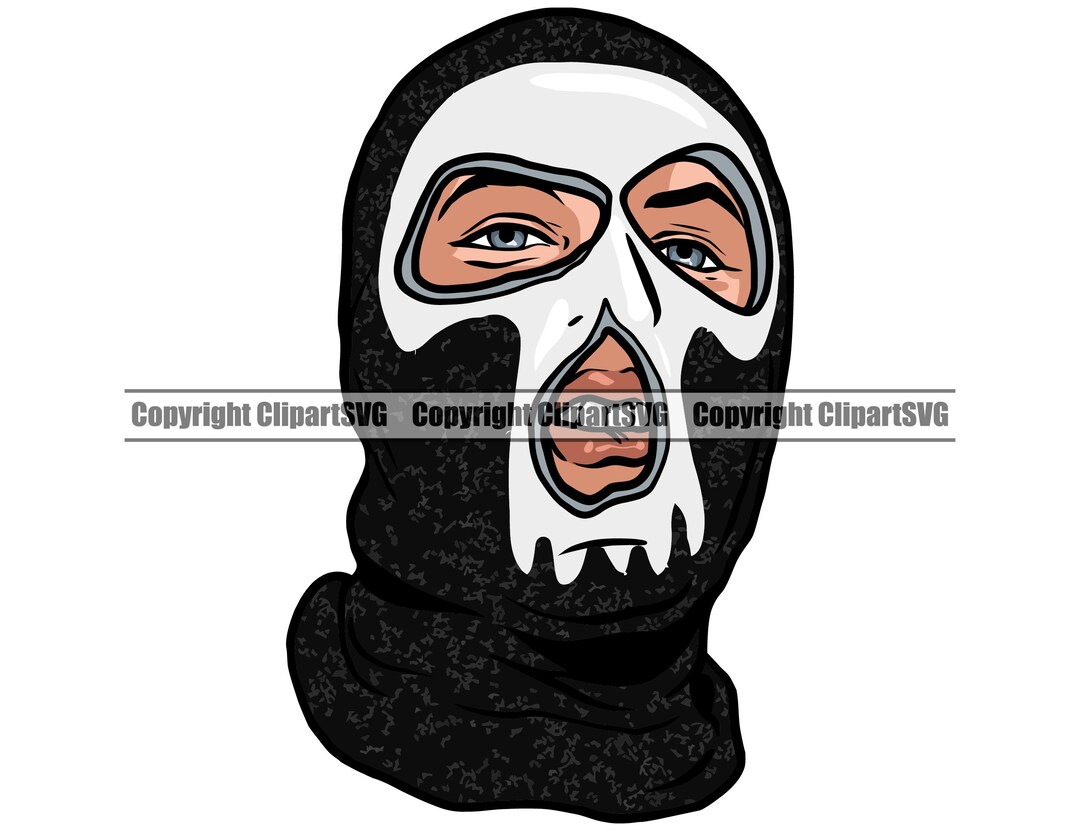 Gangster Ski Mask Machine Gun Hat Thug Head Face Cap Biker Gang Member ...