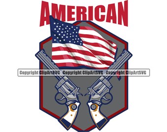 Home & Living American Flag Patriotic Quote Freedom Guns Pistols Gun ...