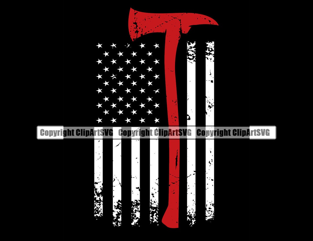 Firefighter Axe USA United States America American Flag Fire - Etsy