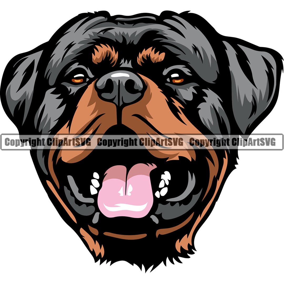 Rottweiler Dog Breed Head Face Puppy Animal Pet Happy Hound Pedigree ...