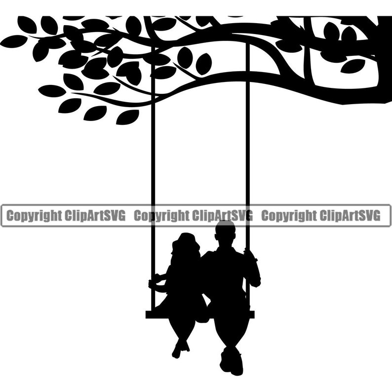 Couple Tree Swing Love Heart Family Care Leaf Nature Grow Life - Etsy