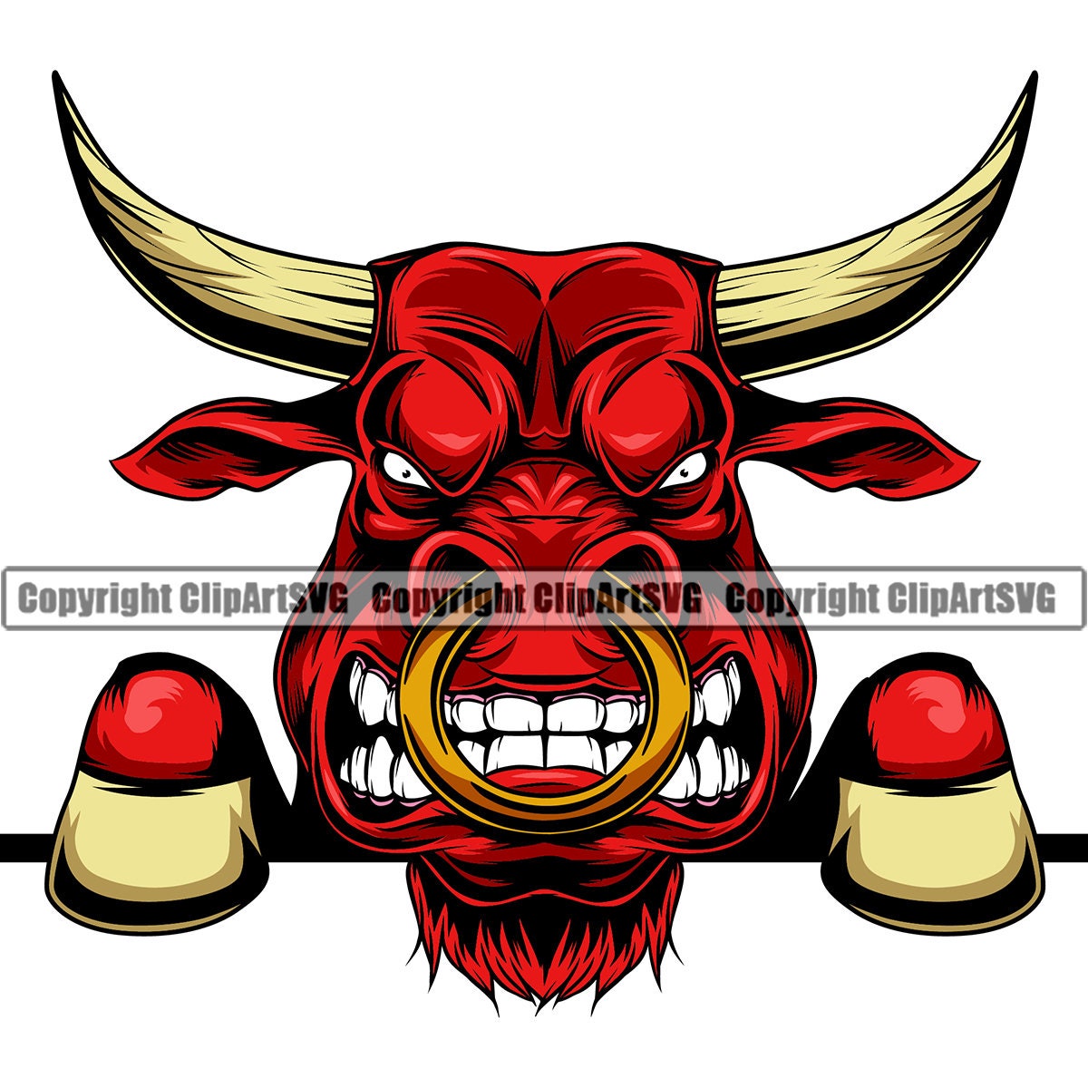 Angry Bull Face