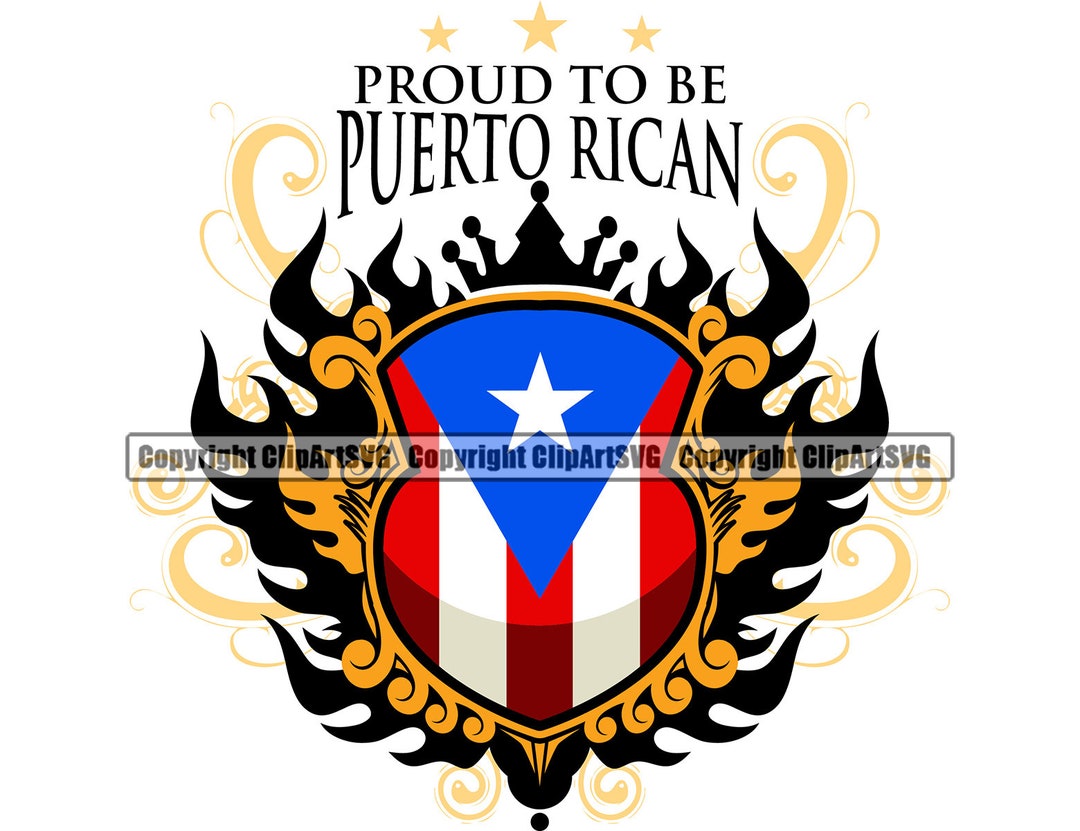 Puerto Rico Rican Proud to Be Shield Badge Flag San Juan Island Country ...