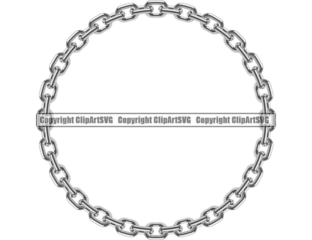 Chain Link Silver Circle Frame Endless Metal Rope Stainless Steel ...
