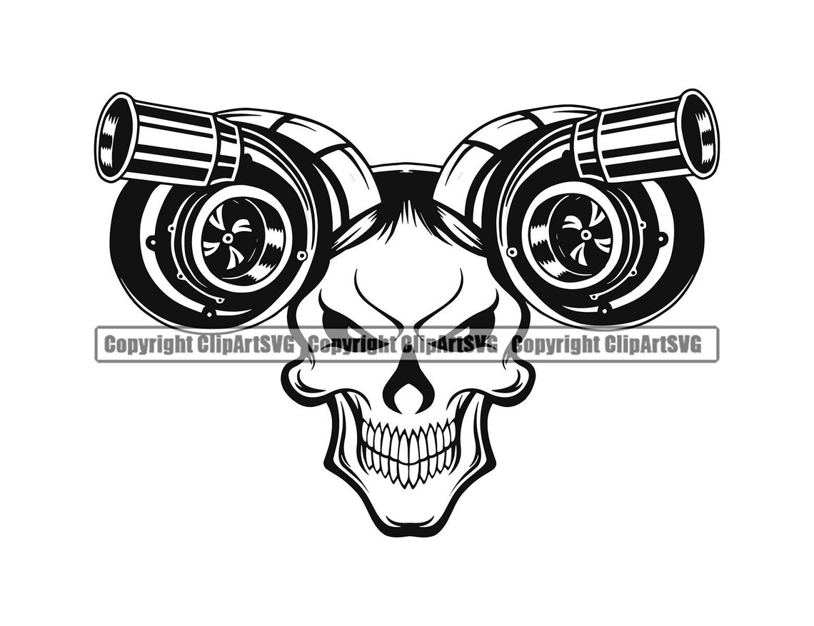 Chrome Skull Turbo Charger Engine Piston Motorcycle Car Repair - Etsy