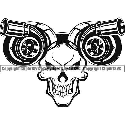 Chrome Skull Turbo Charger Engine Piston Motorcycle Car Repair - Etsy