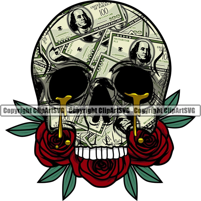 Skull Money Svg - Etsy