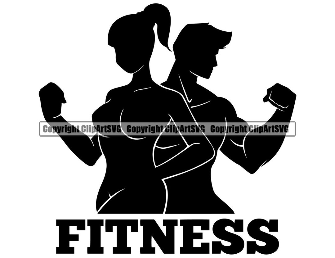 Couple Man Woman Fitness Muscle Gym Train Trainer Health Flex Fit ...