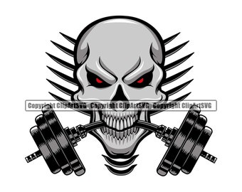 Us Skull Skeleton Barbell Svg - Etsy