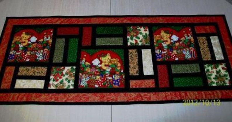 Stained Glass Christmas Table Runner Pattern by Sew4fun Australia - Etsy