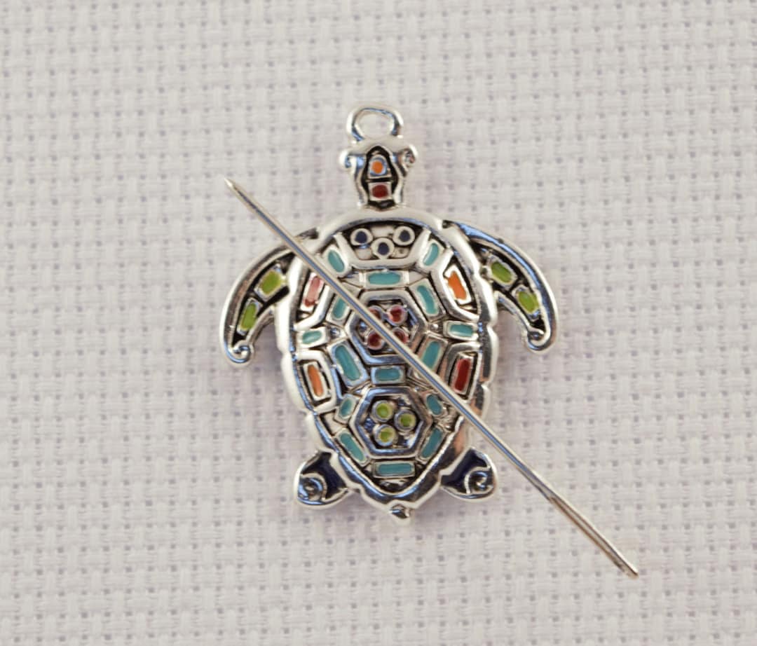 Enamel Turtle Needleminder: Silver Plated Craft Accessory - Etsy