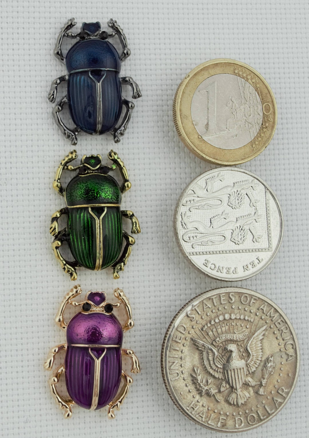 Pink/purple, Blue or Green Beetle Needleminder / Insect Needle Minder ...