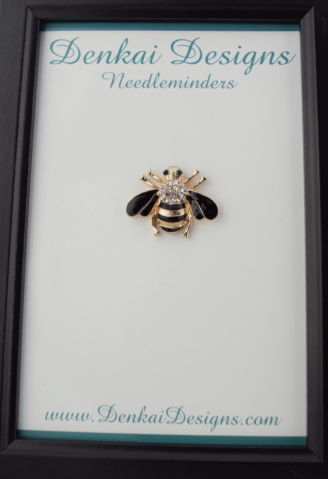 Black and Gold Striped Bee Needle Minder / Bee Needleminder - Etsy
