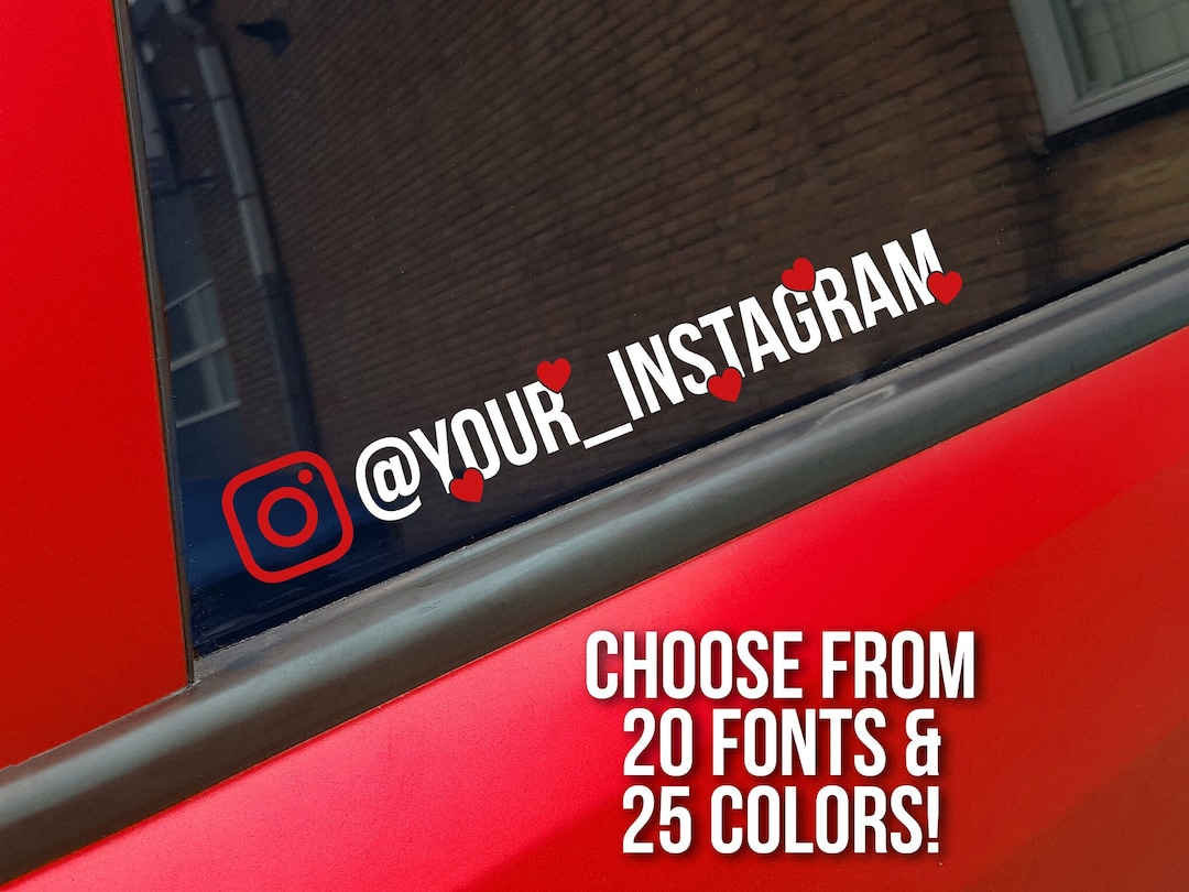 Personalized Instagram Sticker With Name and Hearts | Contour Cut of ...