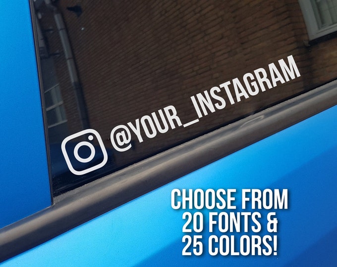 Custom Instagram Name Sticker | Contour Cut Username Decal | Handle Tag ...