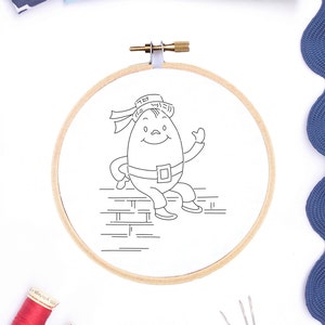 Humpty Dumpty Hand Embroidery Pattern, Nursery Rhyme Decor, Vintage ...