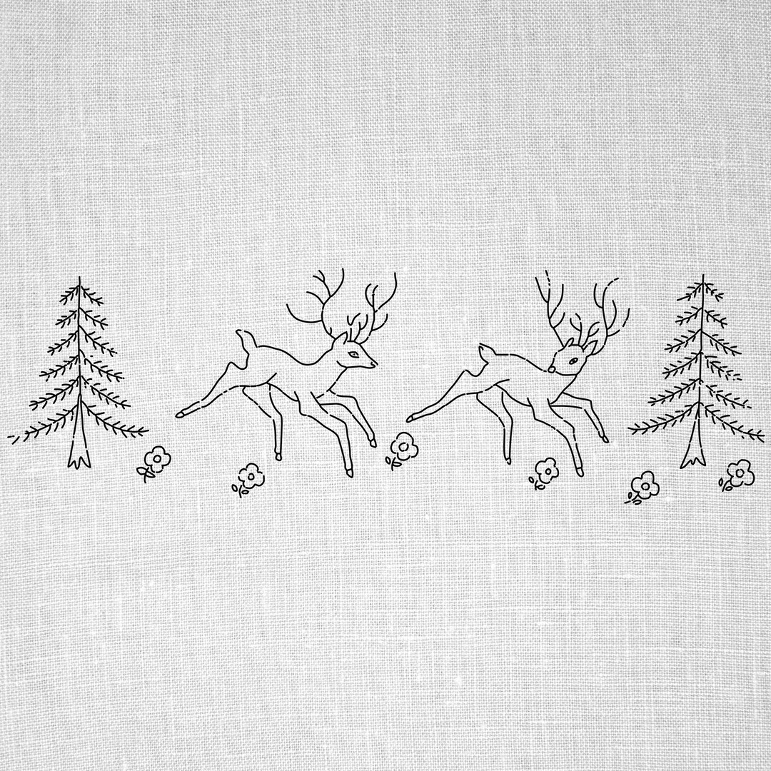 Graceful Vintage Deer Hand Embroidery Pattern. PDF Download for ...