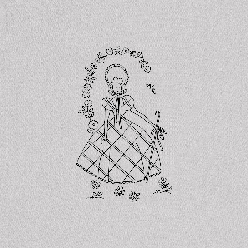 Crinoline Lady Embroidery Pattern, PDF Pattern, Vintage Embroidery ...