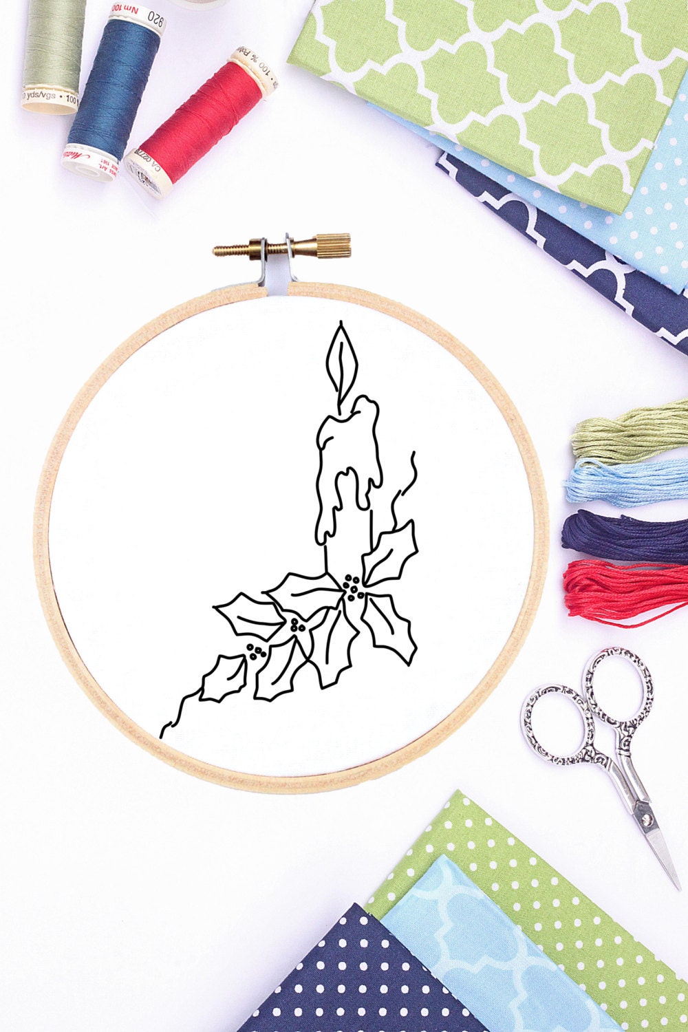 Vintage Christmas Hand Embroidery Pattern, Redwork Embroidery, PDF ...