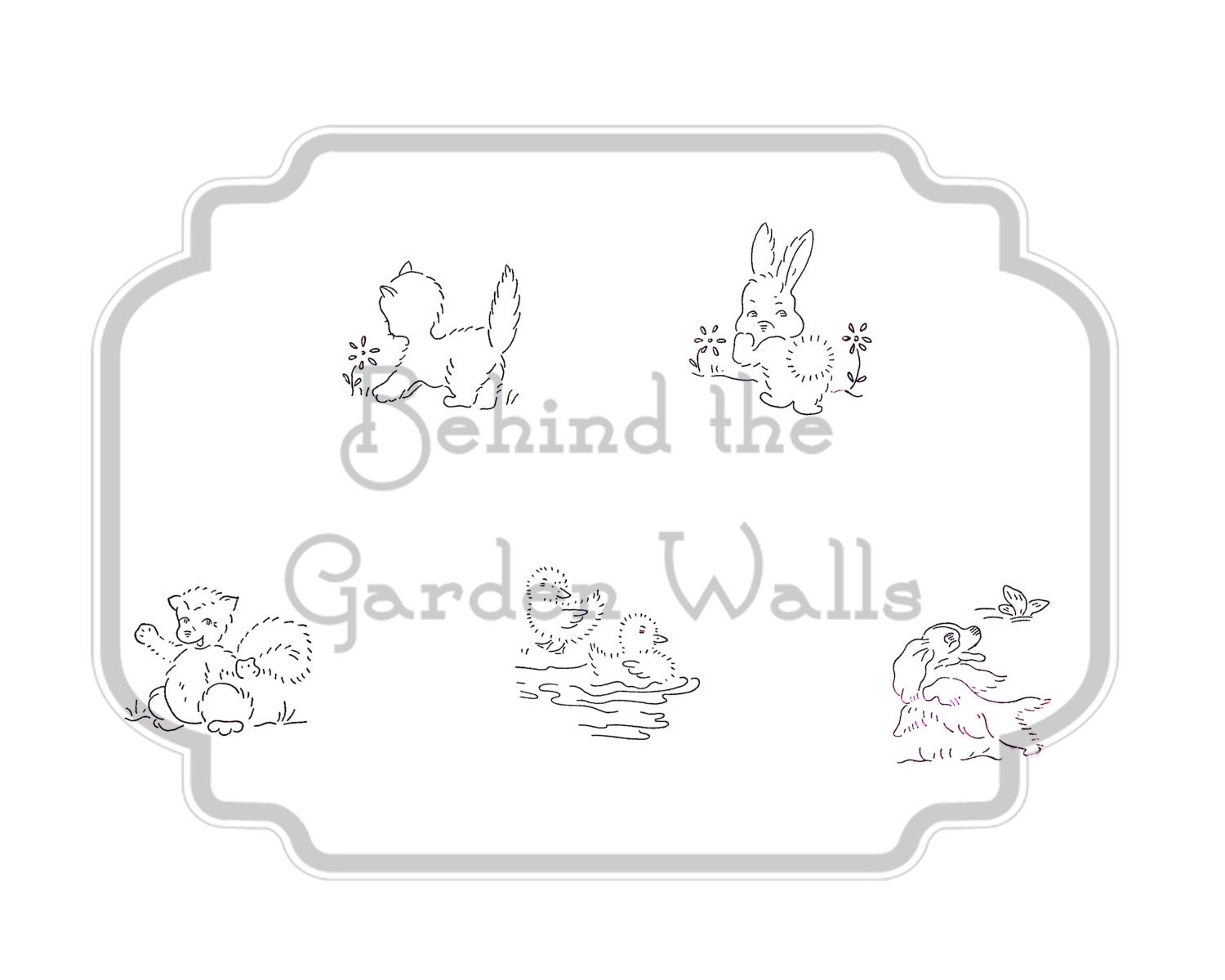 Nursery Set of Hand Embroidery Patterns Vintage Hand Embroidery Designs ...