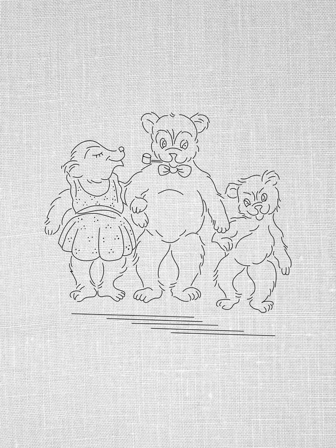The Three Bears Vintage Hand Embroidery Pattern, Printable Hand ...