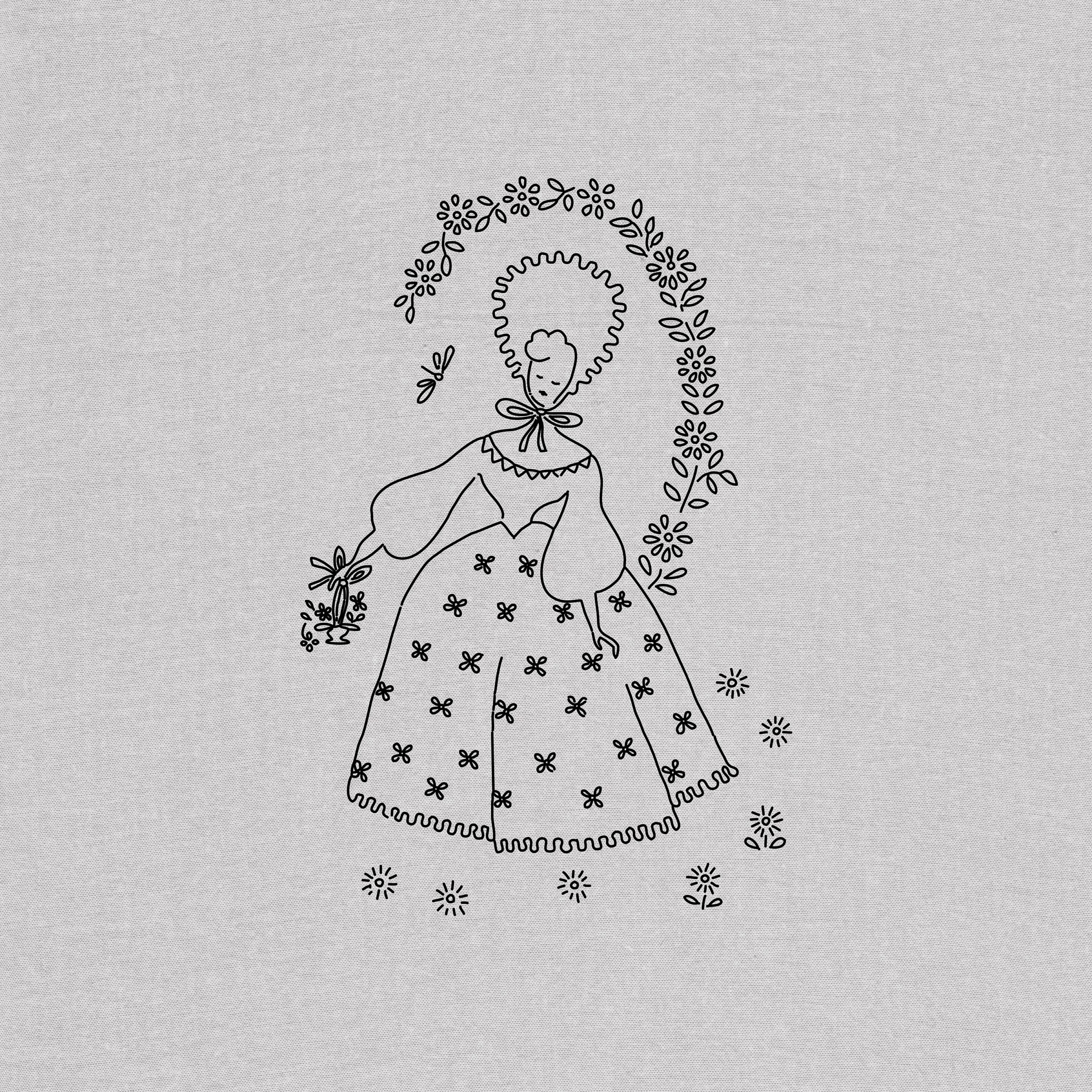 Crinoline Lady Hand Embroidery Pattern, Embroidery Design, Beginner ...