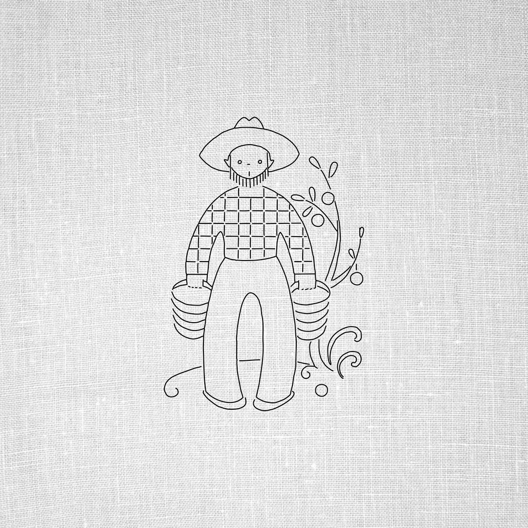 Farmer Hand Embroidery Pattern, Embroidery PDF, Embroidery Design, Hand ...