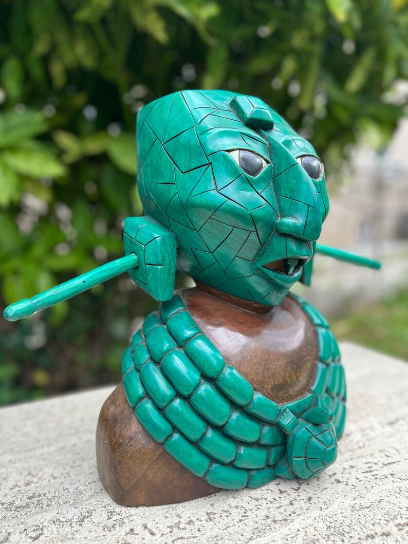 King K’inich Janaab’ Pakal Death Mask Hand Carved Cedar Mayan Wood ...