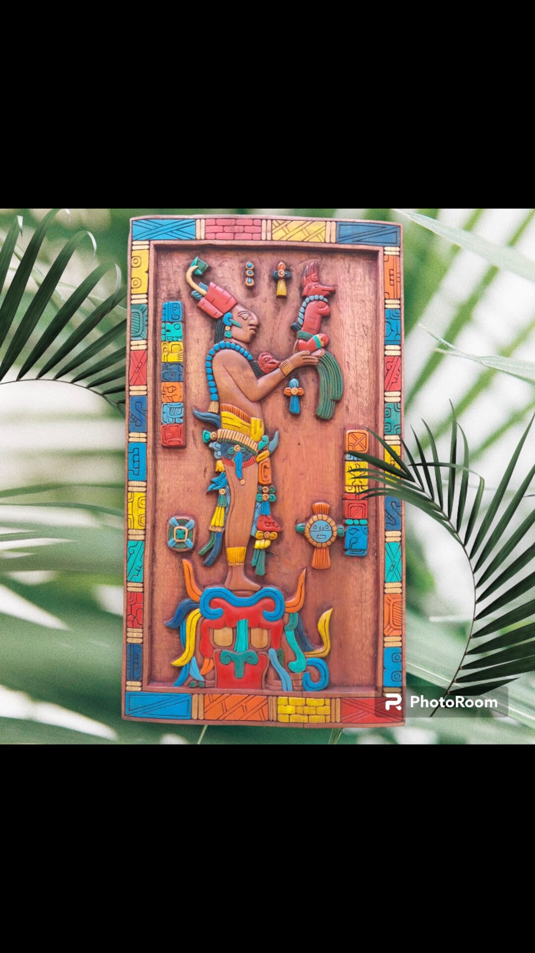 Chan Bahlum Mayan Palenque God Aztec Wood Cedar Mask Hand Carved ...