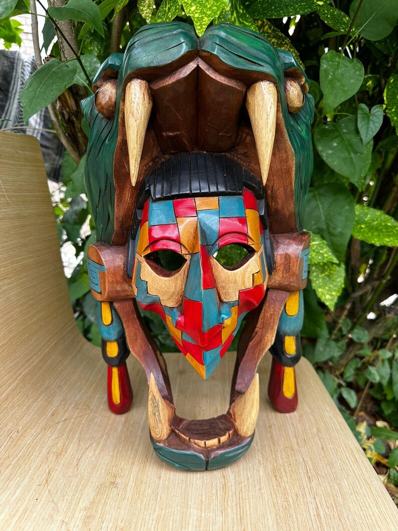 Wood Carved Hand Made Maya Mask From Chichen Itza Yucatan Mexico ...