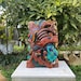 Large Mayan Profile Warrior Hand Carved Cedar Wood Serpent Skull Jaguar ...