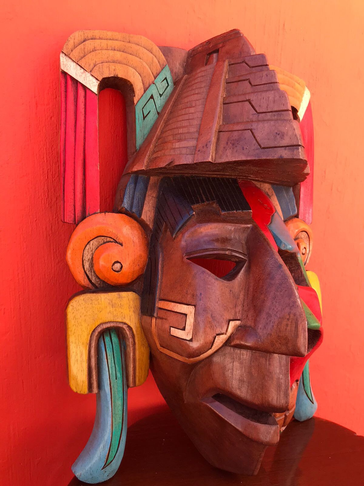 Sculpture Art & Collectibles Wood Carved Hand Made Mayan Mask from ...