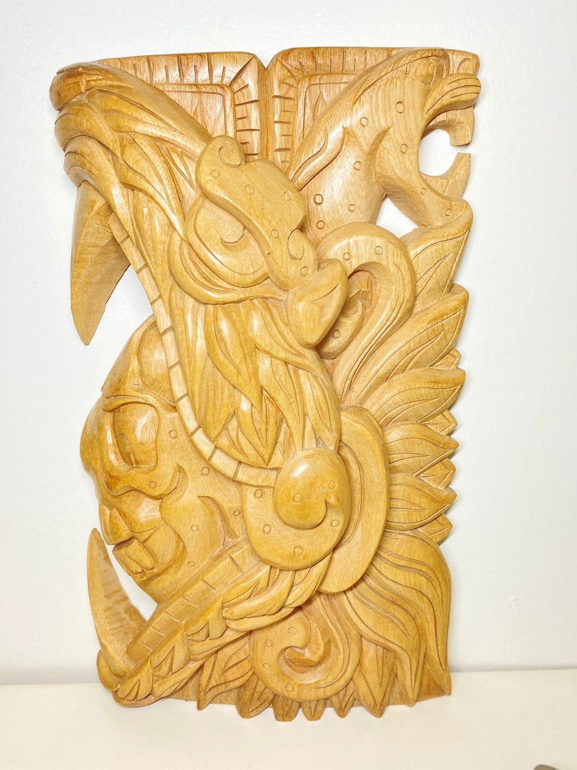 Wood Carved Hand Made Mayan Mask From Chichen Itza Yucatan Mexico ...