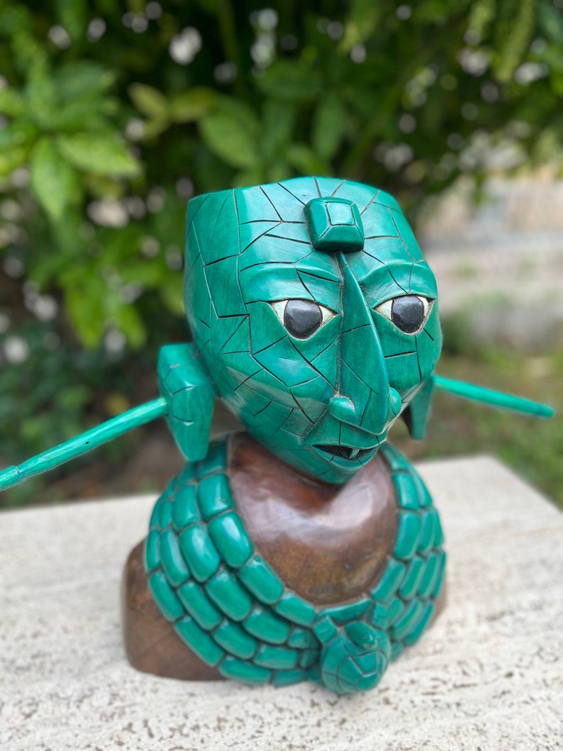 King Kinich Janaab Pakal Death Mask Hand Carved Cedar Mayan Wood ...