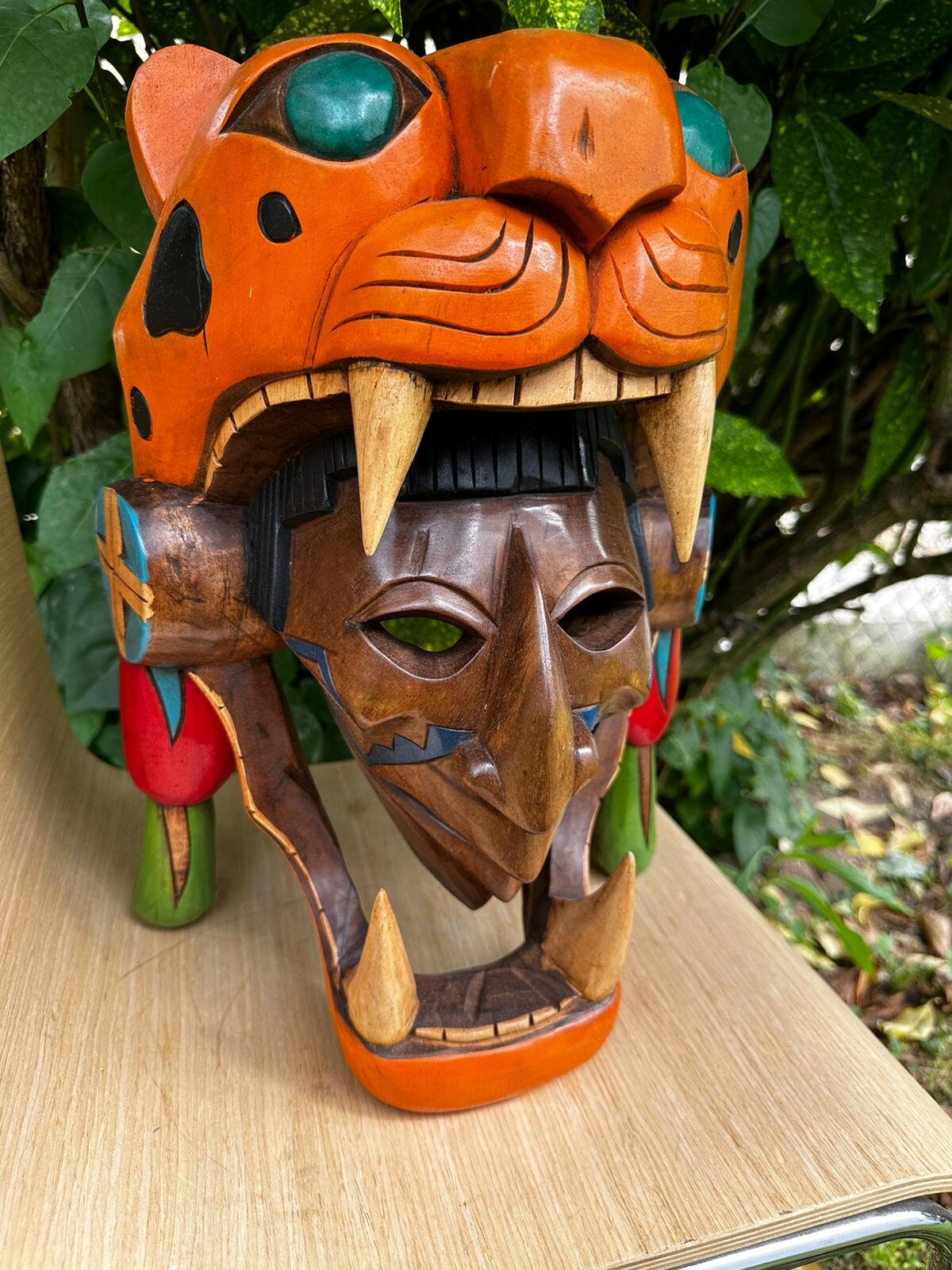 Wood Carved Hand Made Maya Mask From Chichen Itza Yucatan Mexico ...