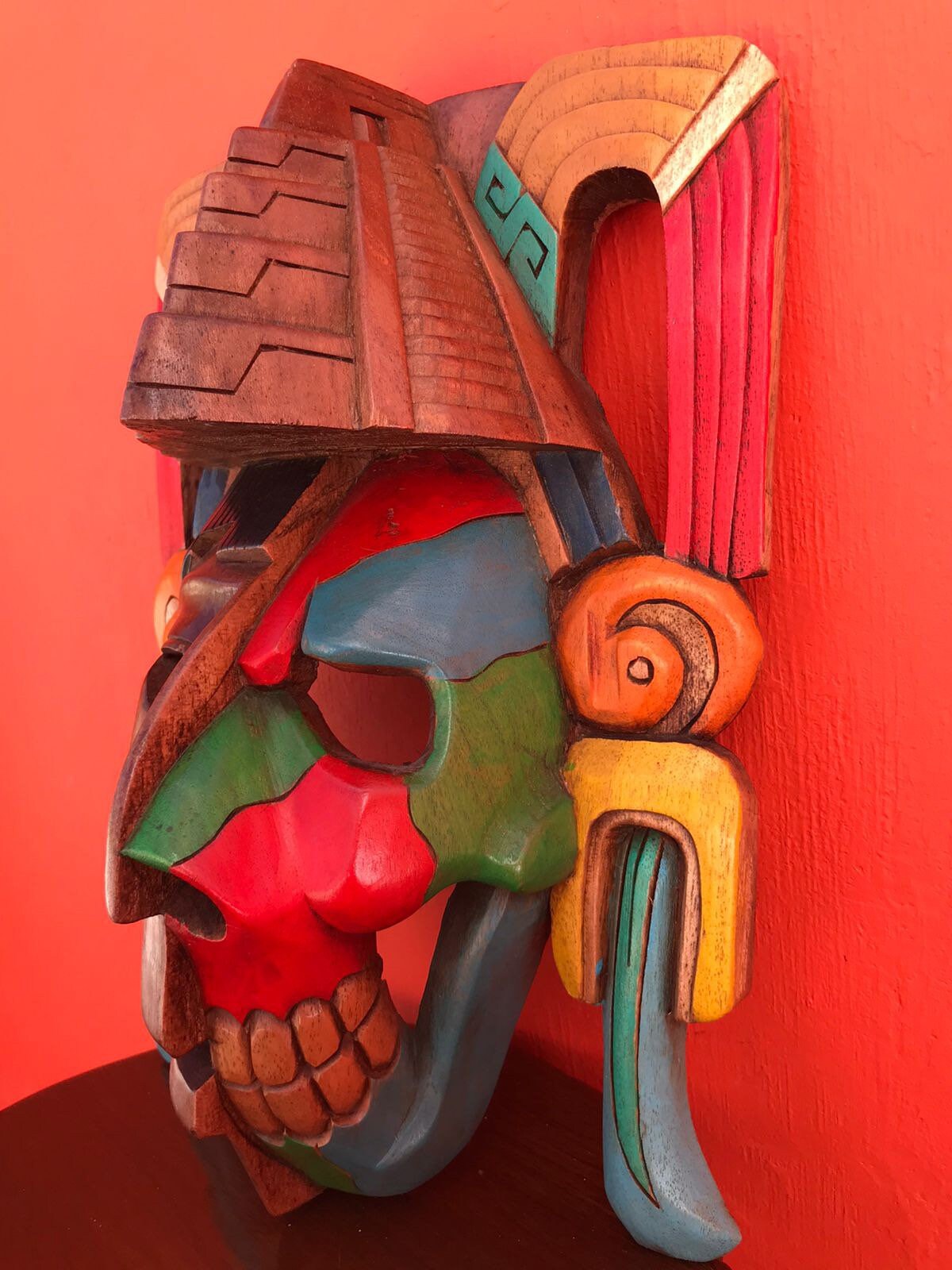 Sculpture Art & Collectibles Wood Carved Hand Made Mayan Mask from ...