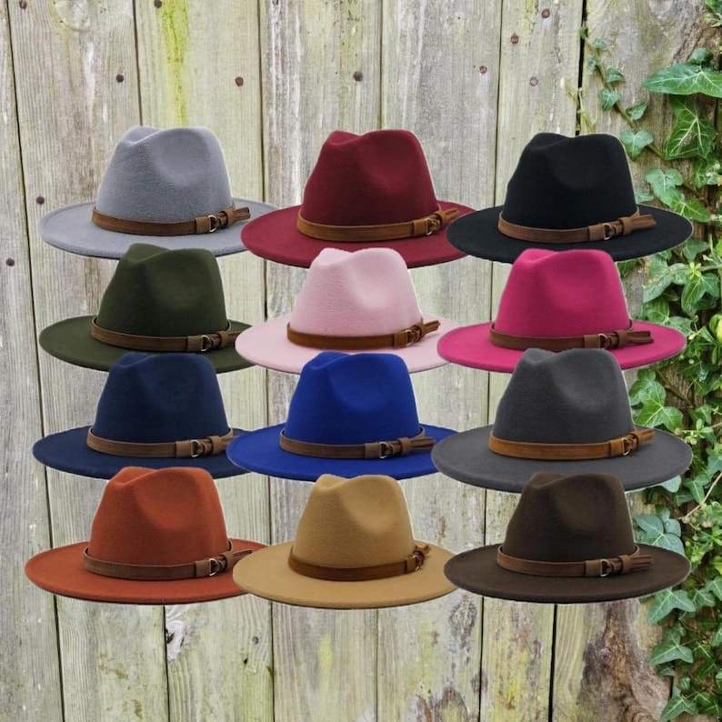 Fedora Hand Burned Flower, Feather or Plain With Hatband Many Colours ...