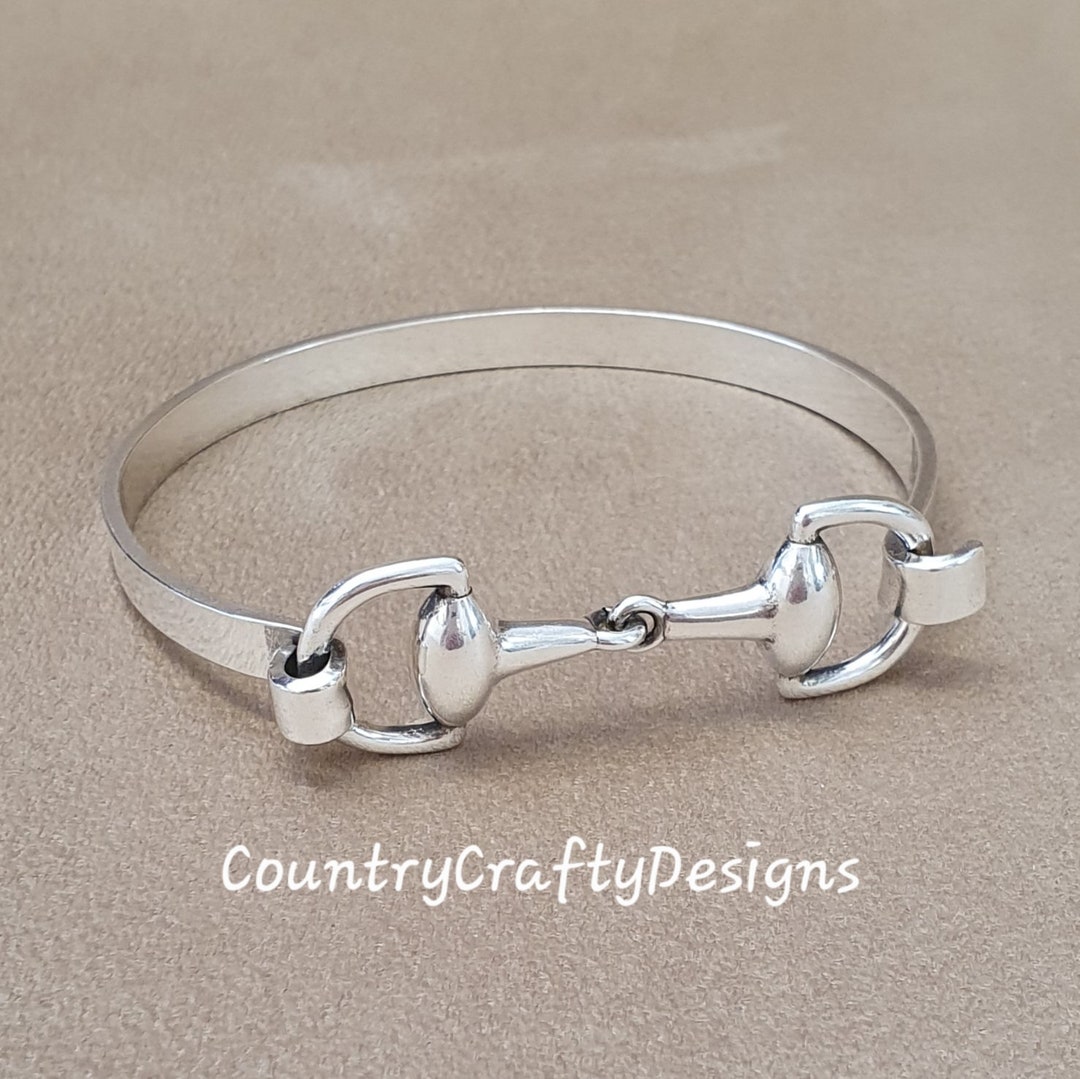 Snaffle Bit Cuff Bracelet Silver, Perfect Equestrian Gift. Comes Boxed ...