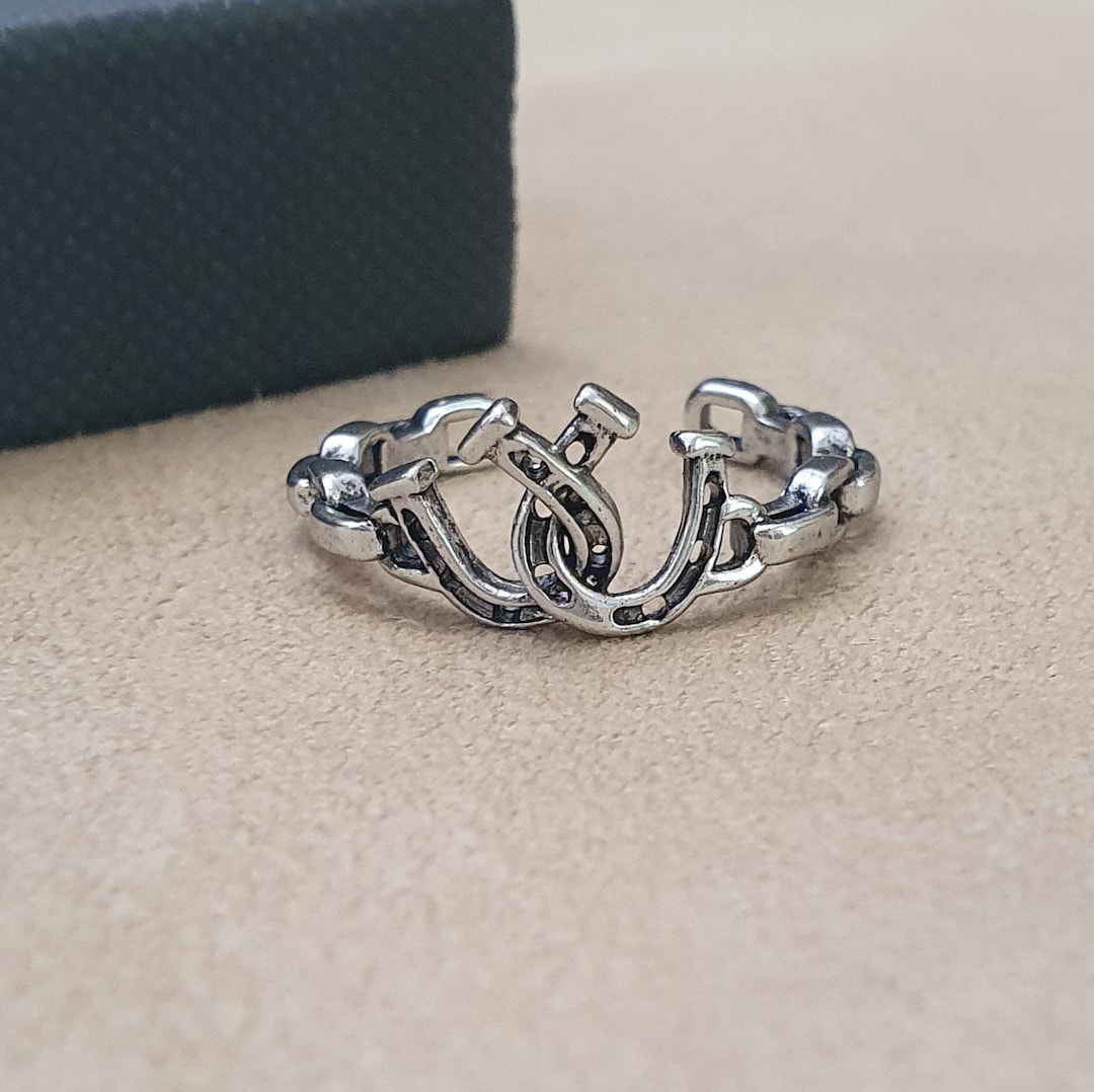 Double Horseshoe Ring Silver. Adjustable. Comes Boxed - Etsy