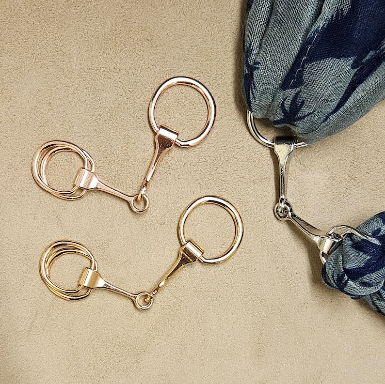 Snaffle Bit Scarf Ring. Equestrian Gift. Silver, Gold or Rose Gold ...