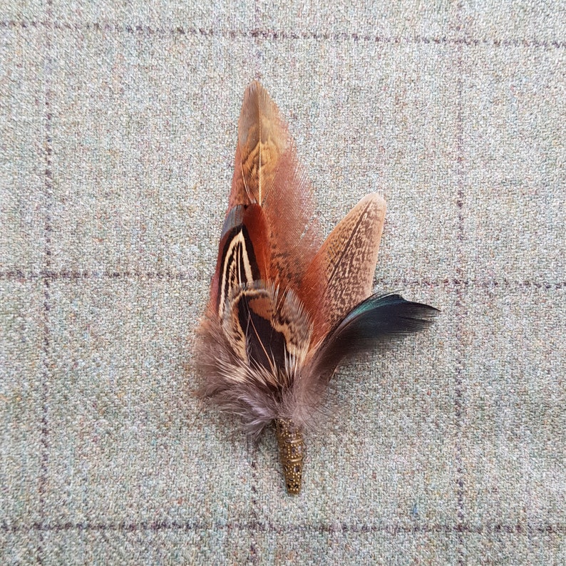 Pheasant Feather Brooch, Hat Lapel Pin, Wedding Buttonhole, Country ...