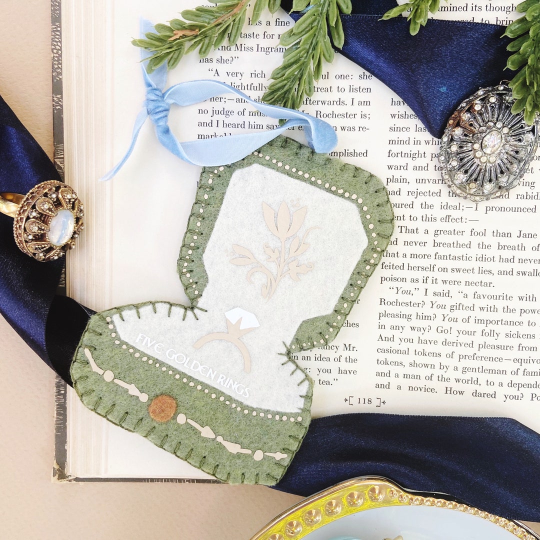 5 Gold Rings Ornament, 12 Days of Christmas, Engagement Ring Box ...