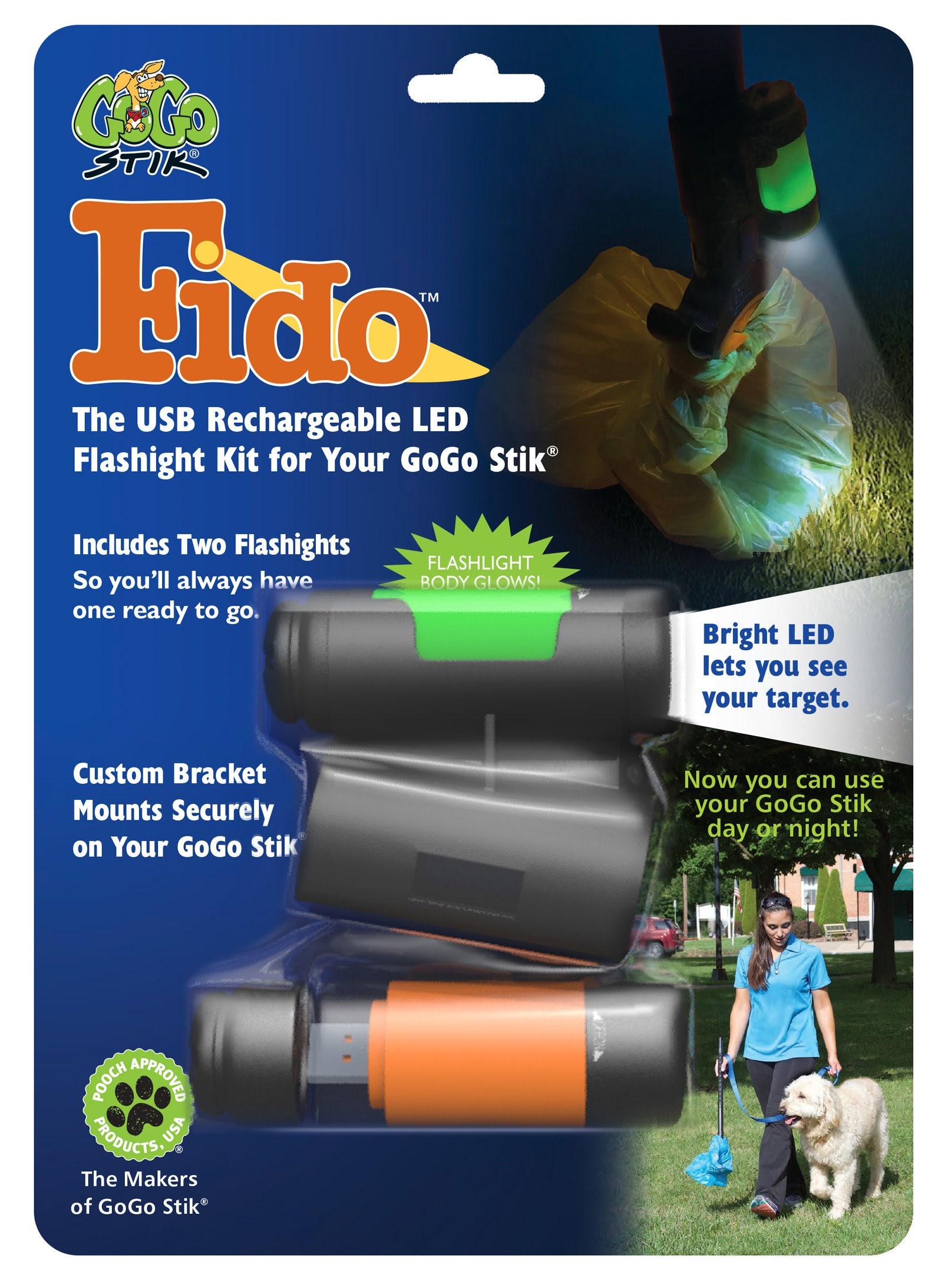 Fido™ USB Rechargeable LED Flashlight Kit for Your Gogo Stik Pooper ...