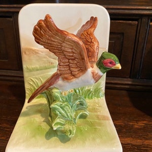 Vintage Pheasant Bookends, Made in Japan, Handpainted Otagiri Bookends ...