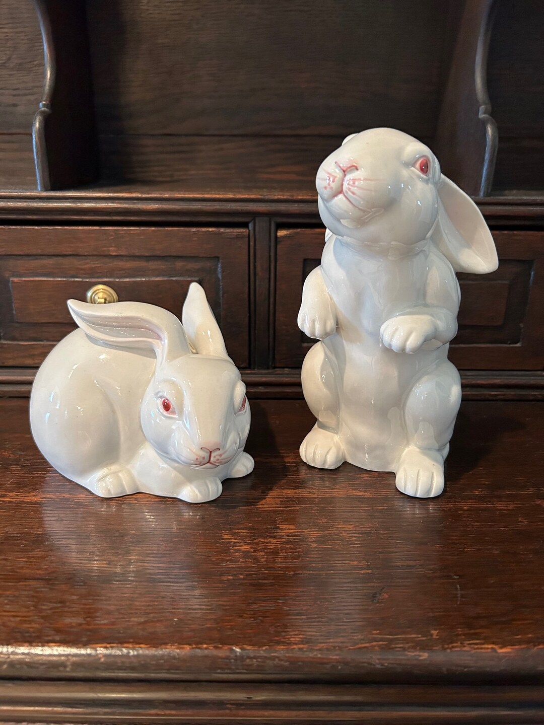 Pair of Fitz and Floyd Bunnies; Japan; 1982; Vintage White Bunny ...