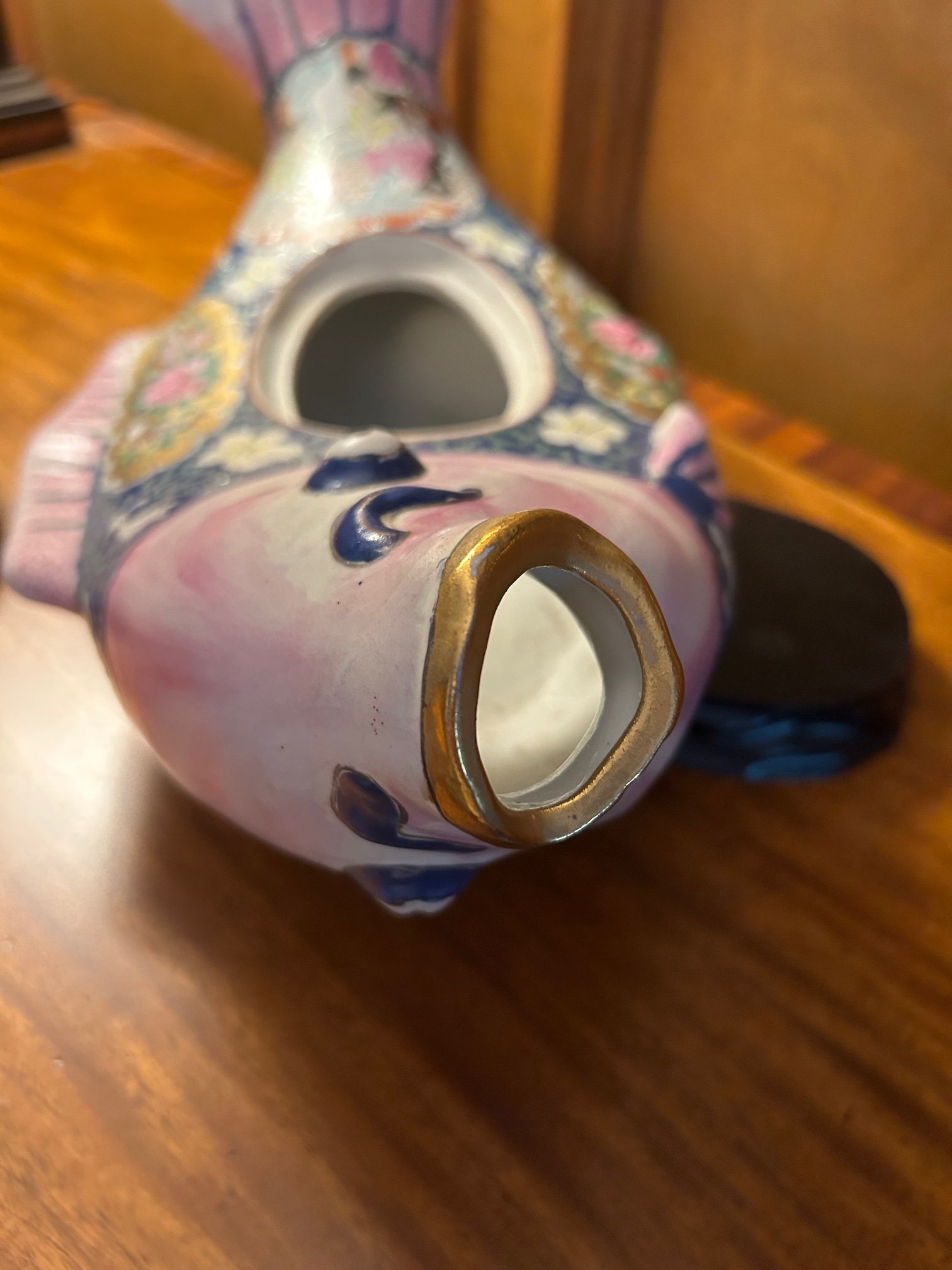 Vintage Chinese Export Koi Fish Tureen With Lid and Stand; Hand Painted ...