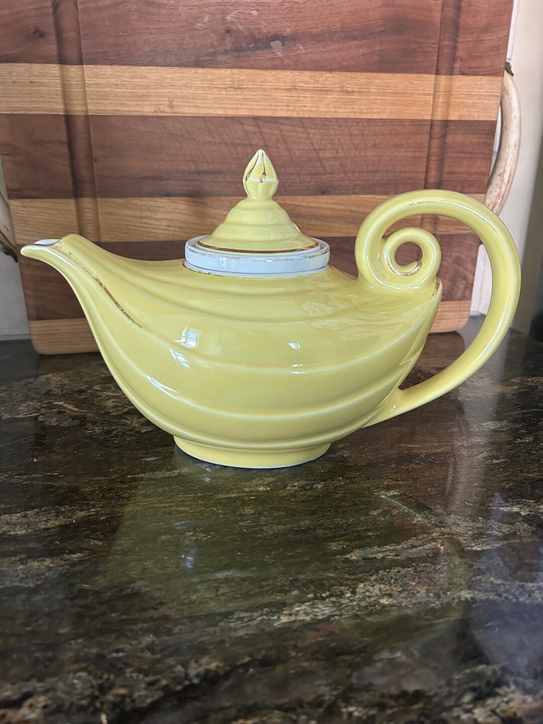 Vintage Hall "aladdin" Teapot; Yellow Genie Style With Infuser and Lid ...