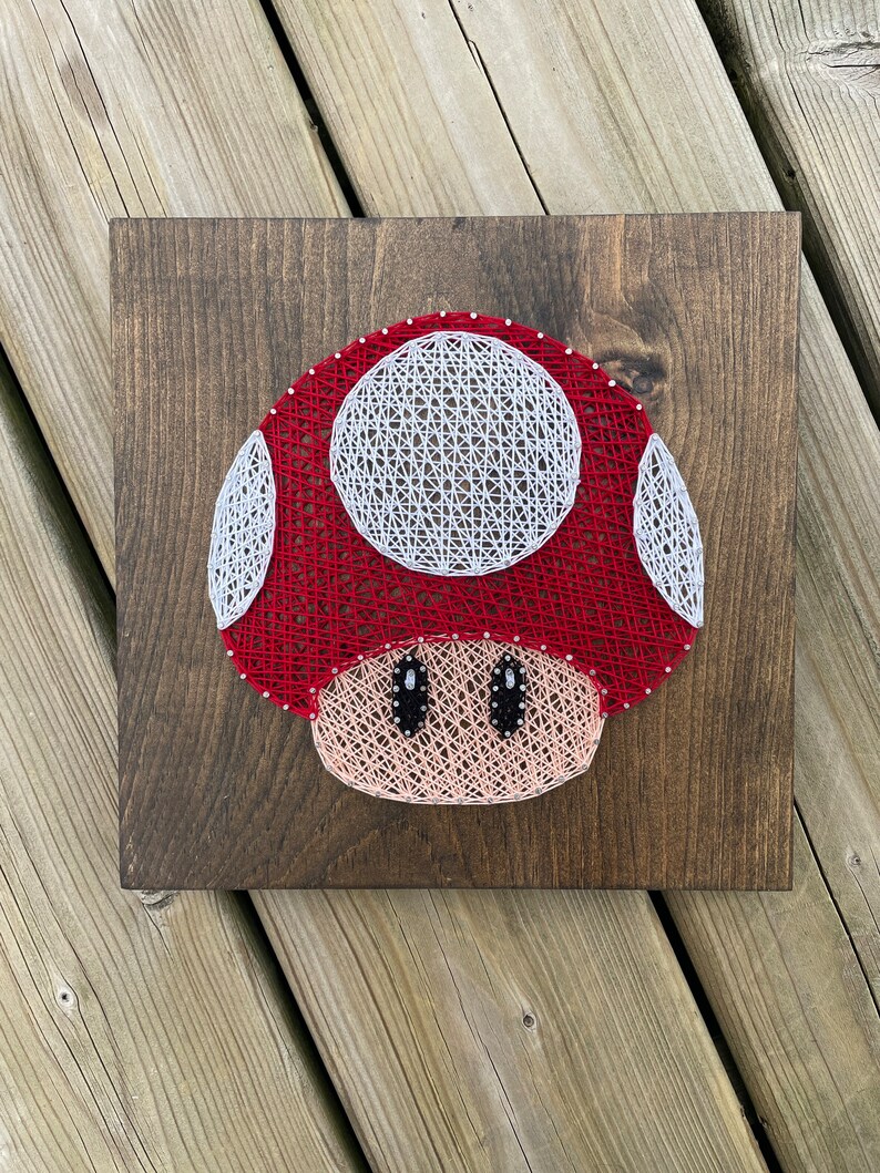 String Art ready to Ship-mushroom-nintendo Super Mario Bros - Etsy