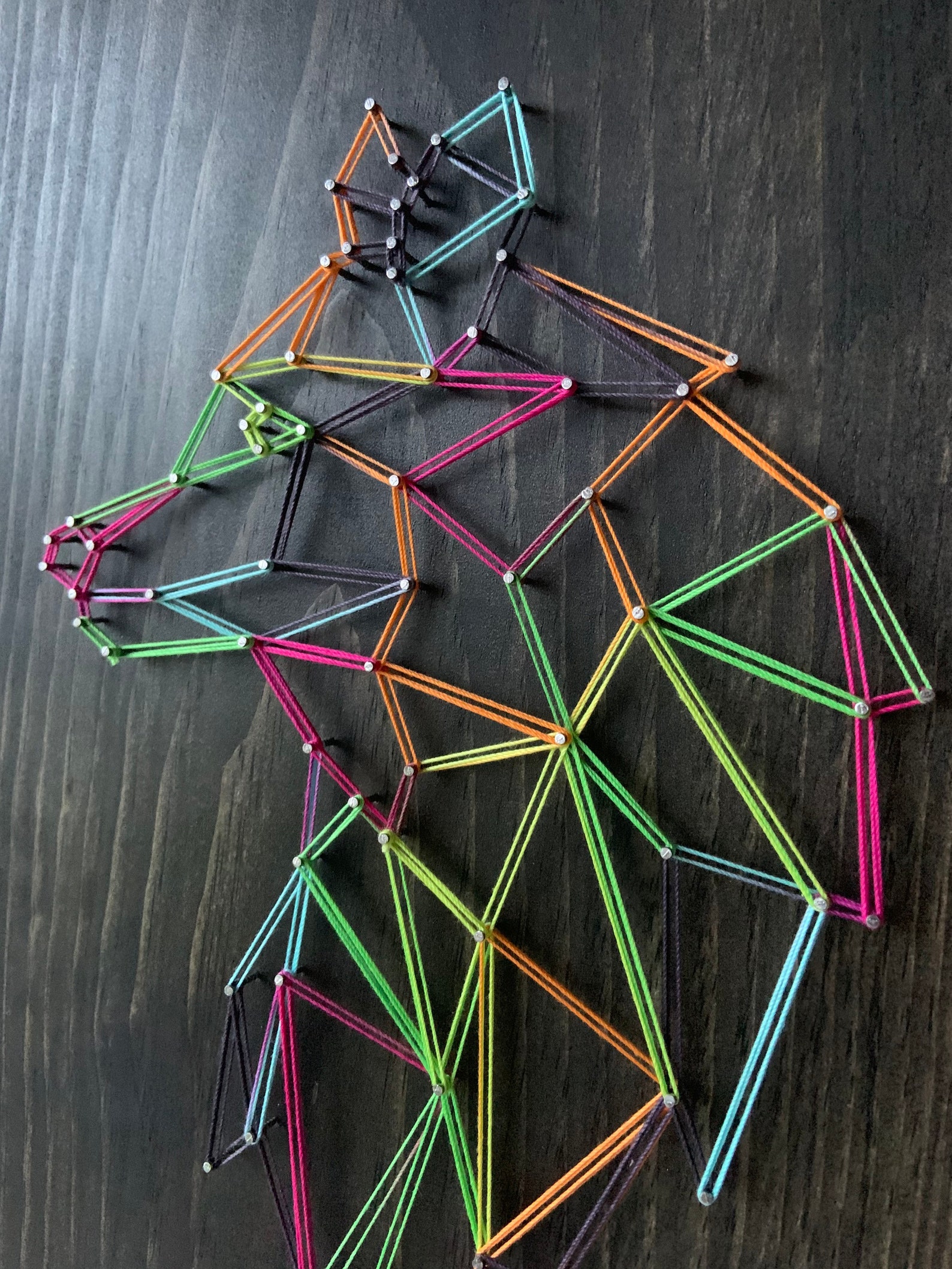 String Art Geometric Wolf-handmade - Etsy UK