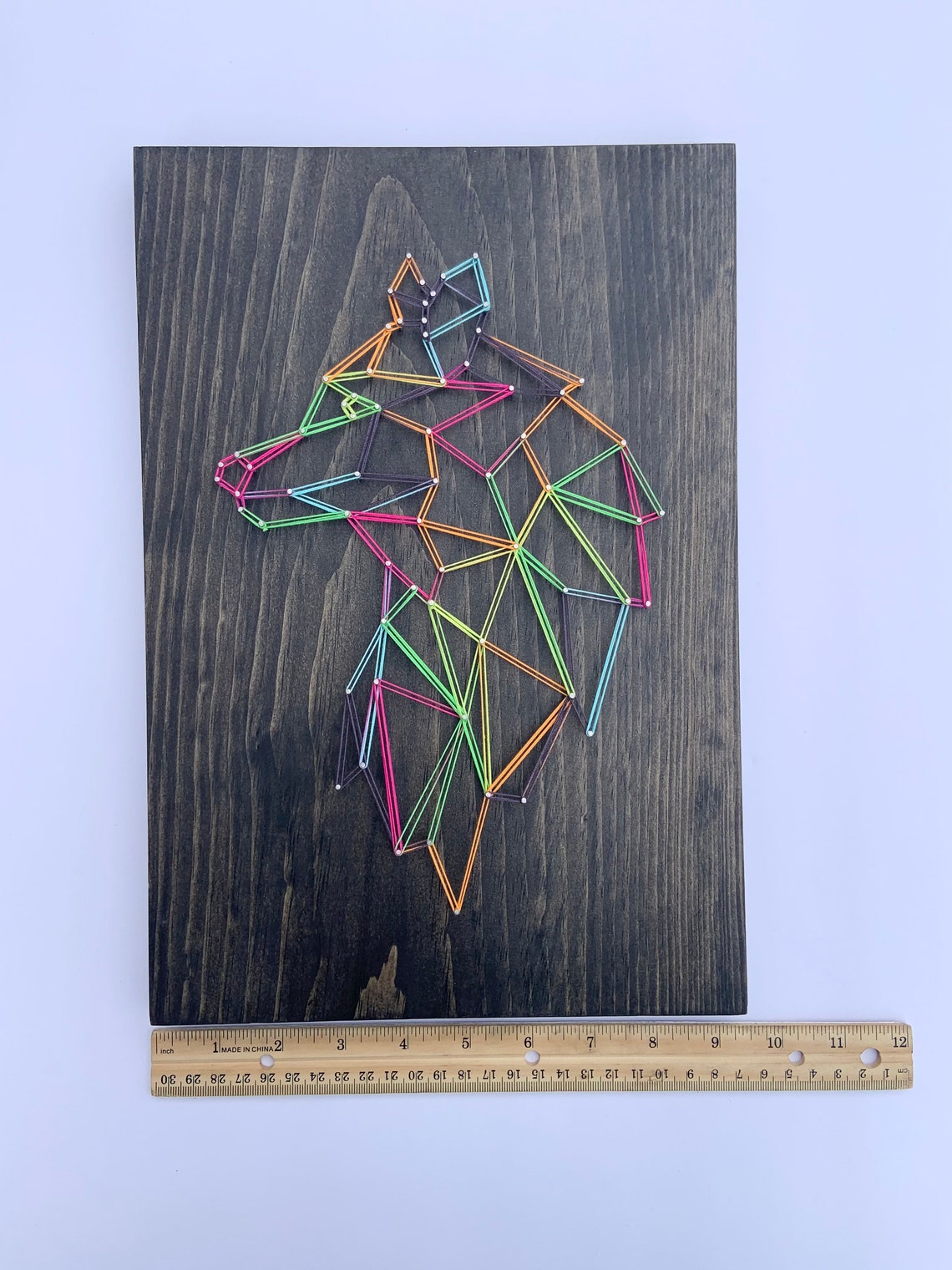 String Art Geometric Wolf-handmade - Etsy UK